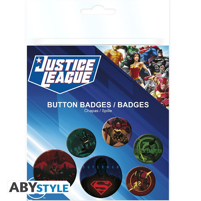 DC COMICS - Badge Pack – Justice League logos – Toy Hut